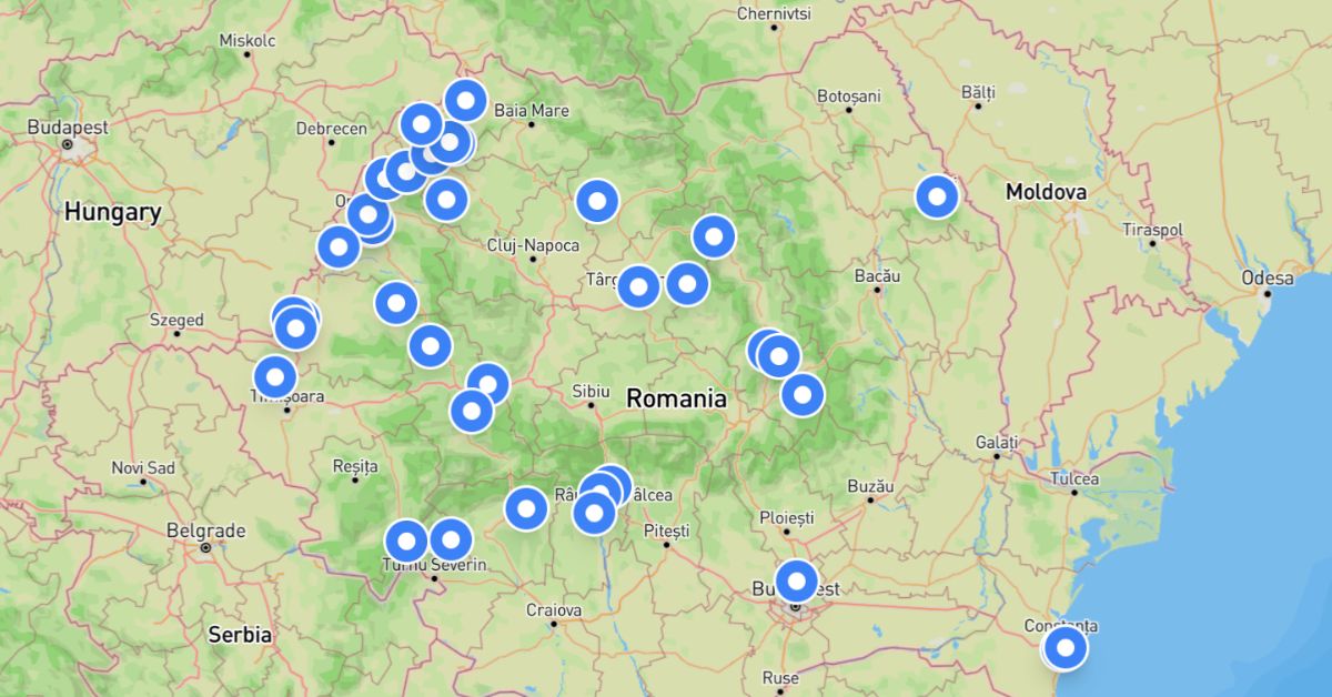 Harta băi termale România - Explorează băile termale din țară